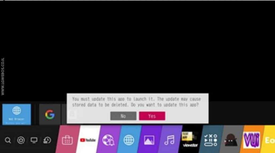 עדכון לדפדפן בטלוויזיה LG